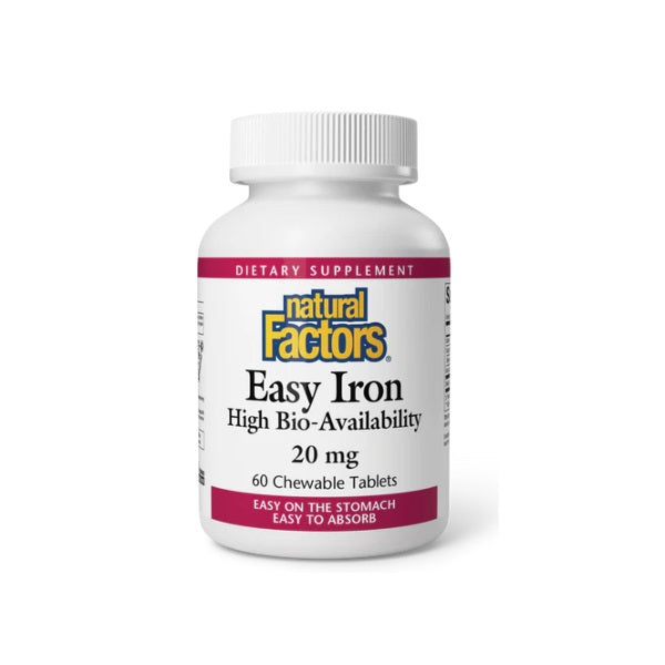 Hierro Fácil 20 mg Masticable 60 tab, Natural Factors – PURESUPPLY